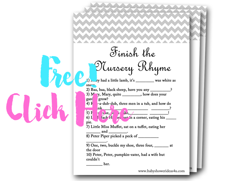Finish The Nursery Rhyme Printable