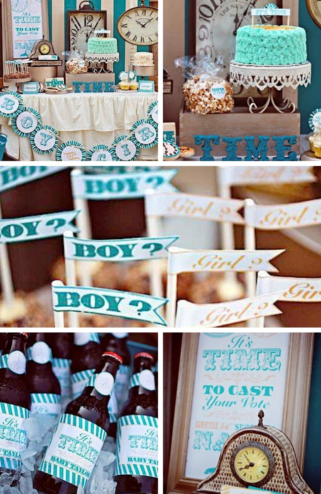 Clock Themed Baby Shower – Gender Reveal – Baby Shower Ideas 4U