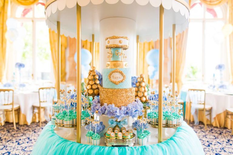 Blue and Gold Carousel Baby Shower – Baby Shower Ideas 4U